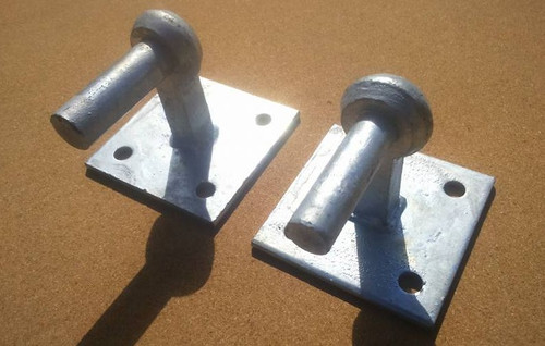 One Pair of 4inch by 4 inch Galvanised Hook on Plates - 19mm Pin | Gate ...