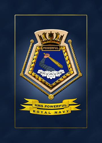 HMS POWERFUL - SHIPS CREST | JACKS TAXI