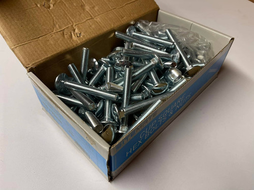 50 Box of M12 x 90mm cup square BZP coach bolts and nuts | Gate ...