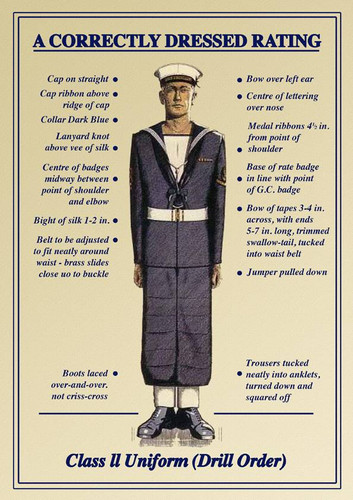 ROYAL NAVY - 1960's Style Poster "A Correctly Dressed Rating" | JACKS TAXI