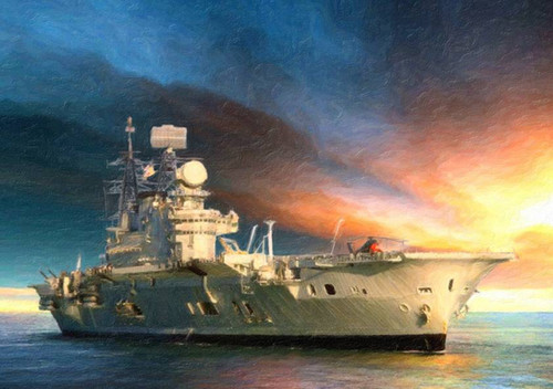 HMS EAGLE - R05 Original One Off Art - Inclued solid wood frame | JACKS ...