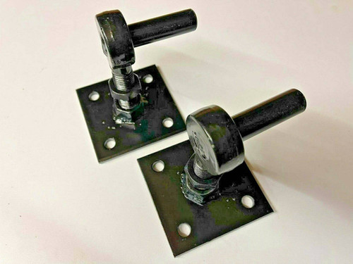 One Pair of 4 inch by 4 inch Epoxy Black Adjustable Hooks on Plates ...