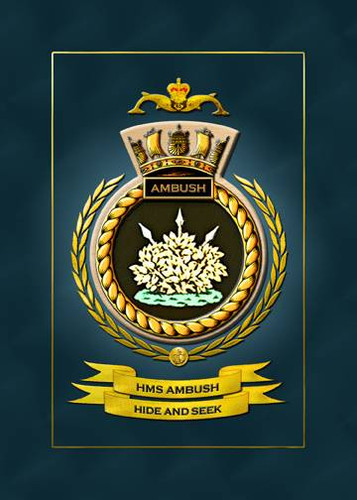 HMS AMBUSH - SUBMARINE - SHIPS CREST | JACKS TAXI