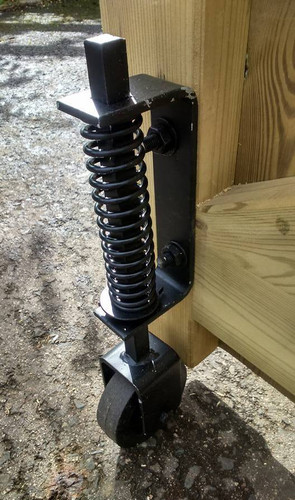 Heavy Duty Spring Loaded Gate wheel for Wooden Gates (Epoxy Black ...