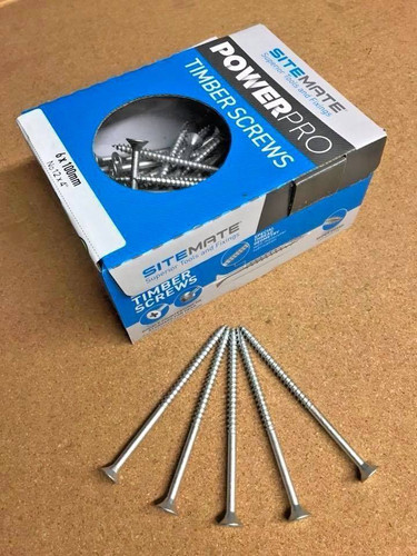 100 number 6 x 80 SiteMate Ruspert Silver wood screws | Gate Fittings ...