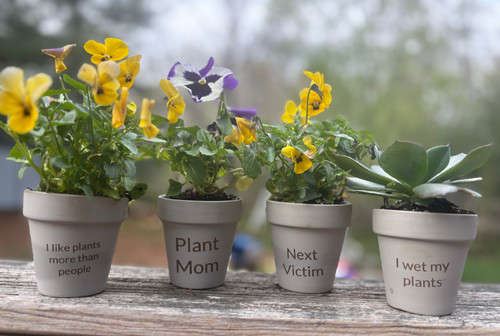 Engraved Flower Pots | Creations by Phire