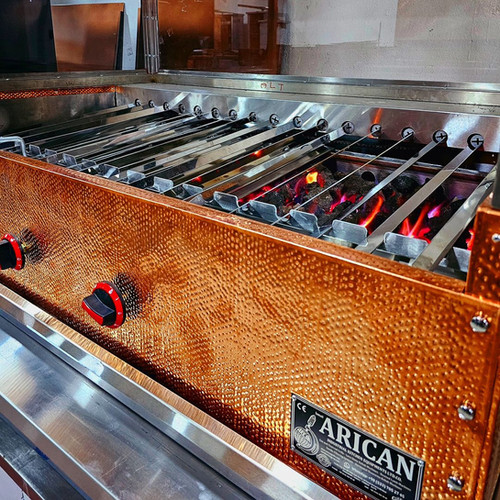 Automatic Gas and Lava Stone Kebab Grill with Glass and Bench ...