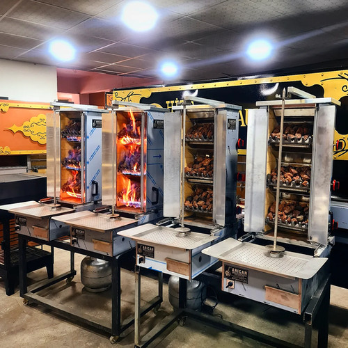 Shawarma Doner Machine Hybrid Wood Fire and Gas, Charcoal | Arican Grills