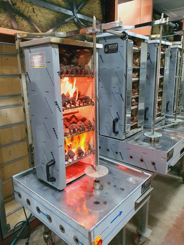 Gas & Lava Stone and Charcoal or Wood Fire Doner Gyros Grill Machine ...