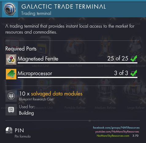 Galactic Trade Terminal | No Man's Sky Resources