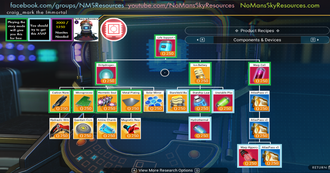 Recipes & Blueprints | No Man's Sky Resources