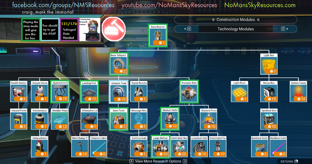RECIPES AND BLUEPRINTS | No Man's Sky Resources