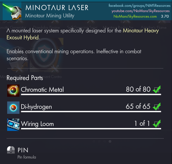 Minotaur Laser | No Man's Sky Resources