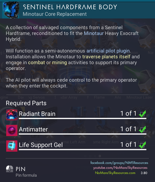 Sentinel Hardframe Body | No Man's Sky Resources