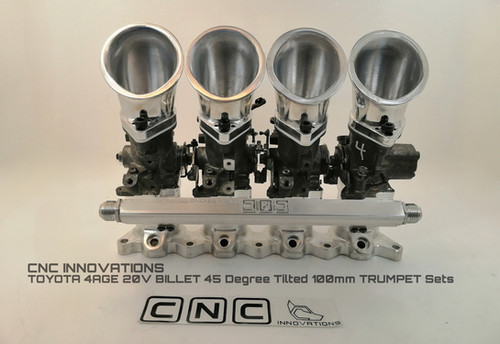 TOYOTA 4AGE 20V BILLET SET 45 Degree Tilted STACKS AIR HORN TRUMPET ...