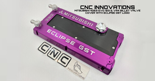 MITSUBISHI 4G63 EVO 1, 2 & 3 & VR4 BILLET VALVE COVER WITH ECLIPSE GST LOGO | CNC INNOVATIONS