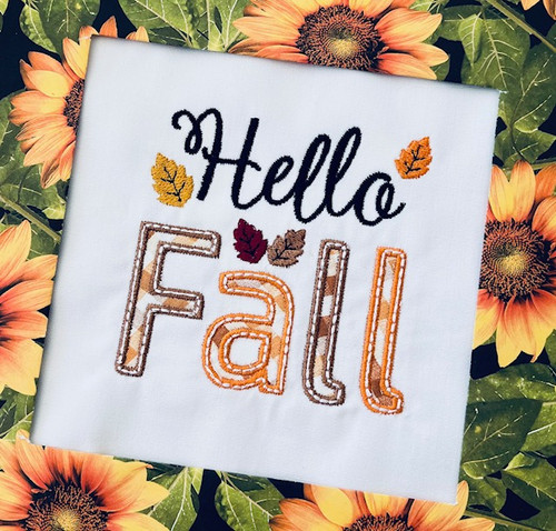 Hello Fall Applique Design | Pineapple Design