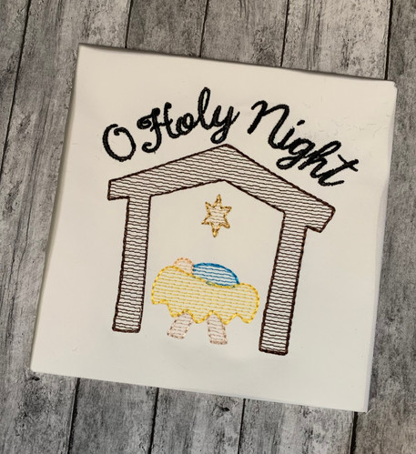 Manger Sketch Embroidery Design | Pineapple Design