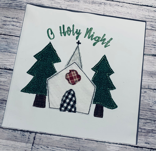 Church O Holy Night Applique Design | Pineapple Design