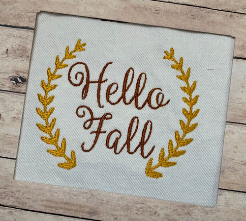 Hello Fall Embroidery Design | Pineapple Design