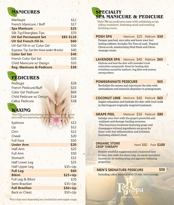 SERVICES | Posh Spa & Nails