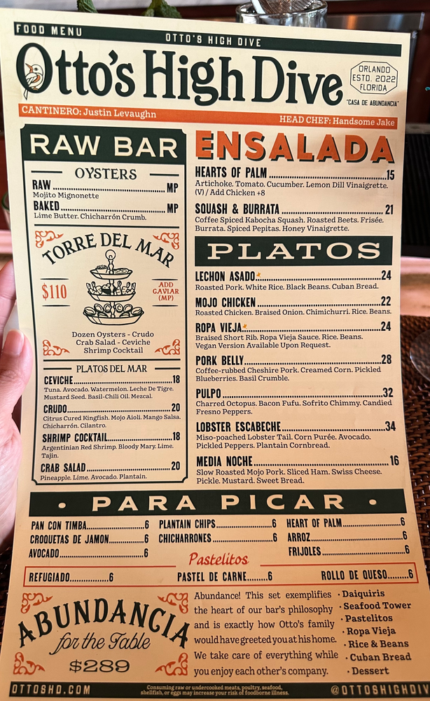 Otto's High Dive Orlando: Your Passport To Cuban Delights! | Flamingo In Fantasyland