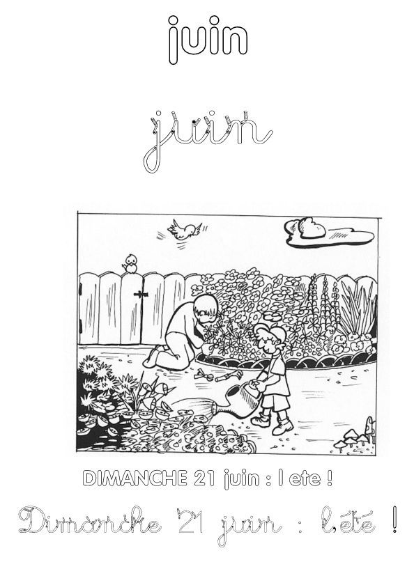 Coloriage du mois de Juin