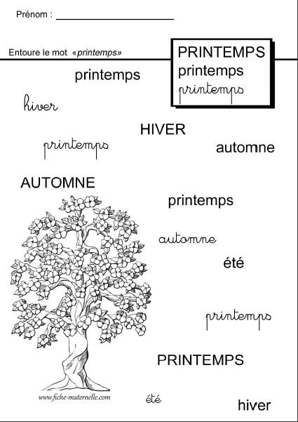 GS : Découvrir l'écrit sur le thème du printemps