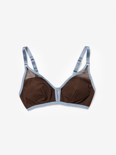 Sheer Drop Bra Brown Blue | Nah【ナア】