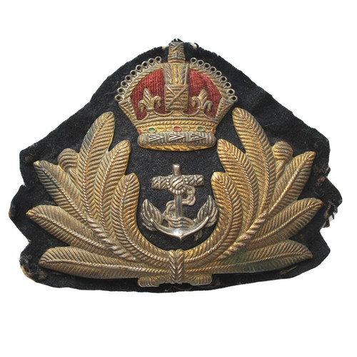 WWII Royal Canadian Navy (RCN) Officer's Cap Badge | Militaria for sale