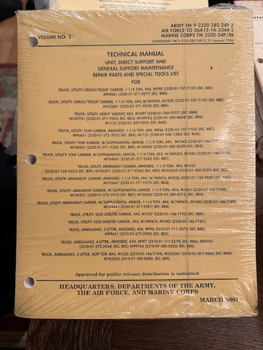 Military Manual TM 9-2320-280-24P-2 | Roadside Relics LLC