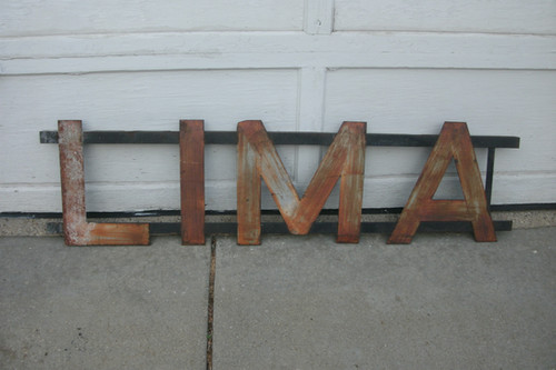 LIMA sign | Roadside Relics LLC