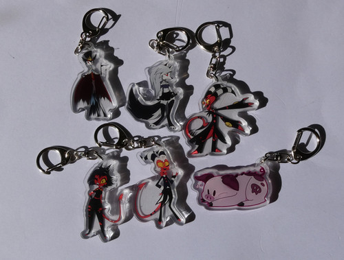 Animated Cartoon Character Keyrings - Helluva Boss and Hazbin Hotel ...