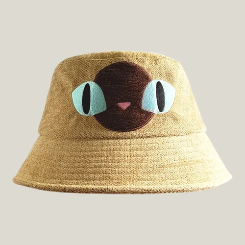 Handwoven Big Eyes Bucket Hat (Siamese) | Baan Maew Maew
