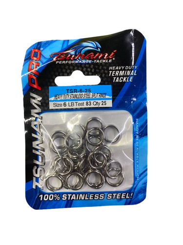 Tsunami Split Rings Stainless Steel | Offshore Tackle