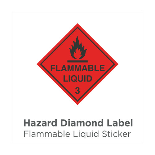 Flammable Liquid Hazard Diamond Vinyl Sticker | Graphics UK