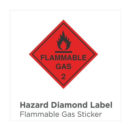 Flammable Gas Hazard Diamond Vinyl Sticker | Graphics UK