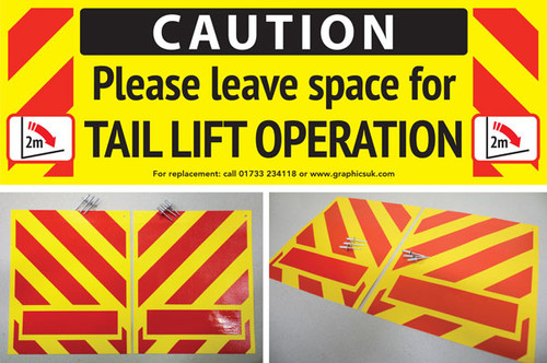 Tail Lift Warning Flags and Platform Marker Safety Kit | Graphics UK