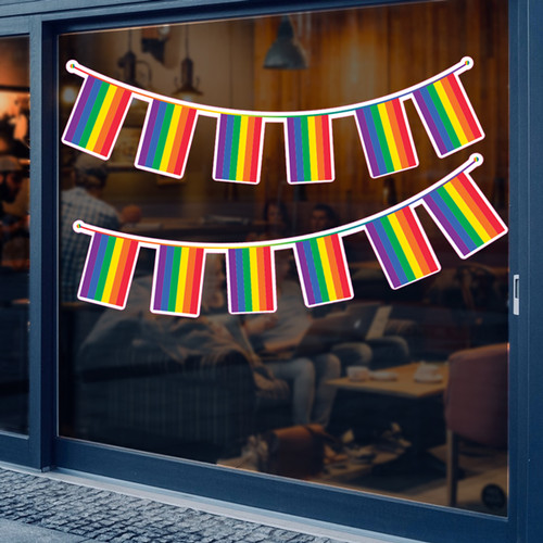 PRIDE LGBTQ Bunting Flag Window Sticker