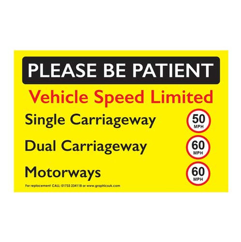 Vehicle Speed Limited Sticker 50 / 60 / 60 MPH Van / Lorry / Trucks ...