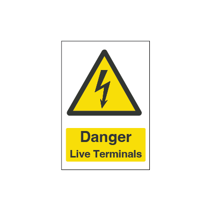 Danger Live Terminals Electrical Hazard Vinyl Sticker | Graphics UK