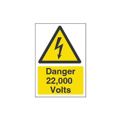 Danger 22,000 Volts Electrical Hazard Vinyl Sticker | Graphics UK