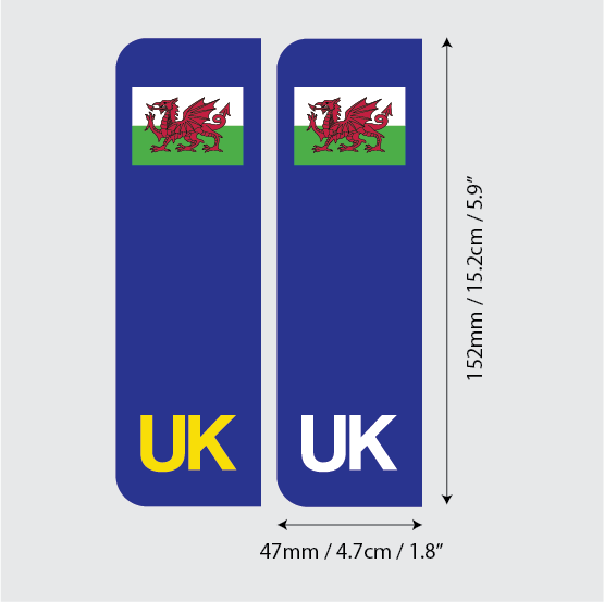 Wales UK Car Number Plate Welsh Flag Sticker - Brexit EU Replace ...