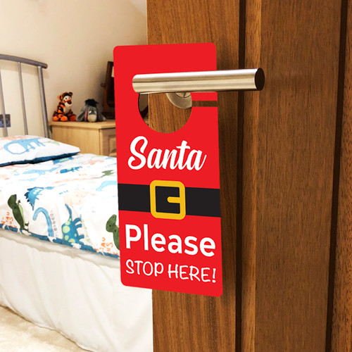 Santa Please Stop Here Door Handle | Graphics UK