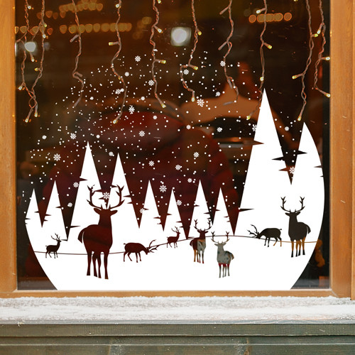 Christmas Reindeer Winter Snow Scene Window Stickers | Graphics UK