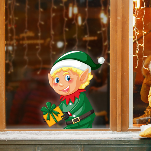 Peeping Elf Christmas Window Sticker | Graphics UK
