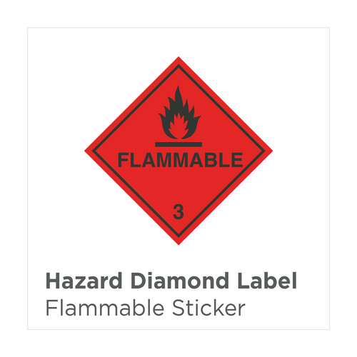 Flammable Hazard Diamond Vinyl Sticker | Graphics UK