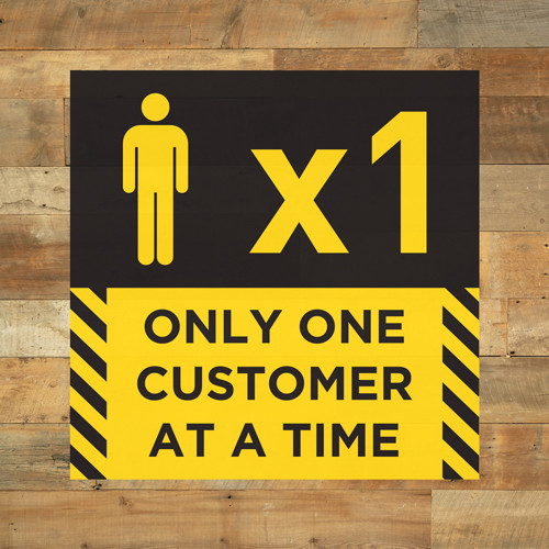 Social Distancing Only One Customer At a Time Floor Sticker | Graphics UK