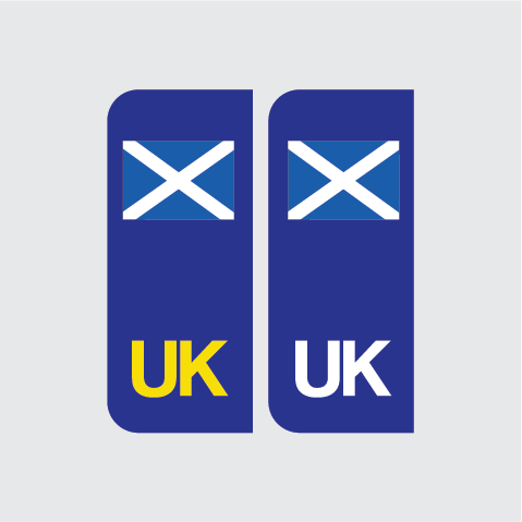 Scotland UK Car Number Plate Flag Sticker - Brexit EU Re | Graphics UK