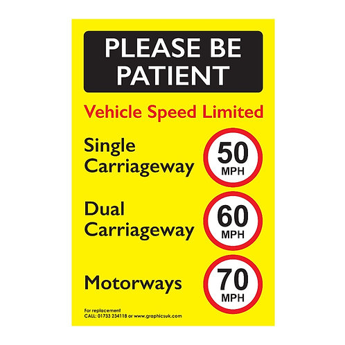 Vehicle Speed Limited Sticker 50 / 60 / 70 MPH Van / Lorry / Trucks ...
